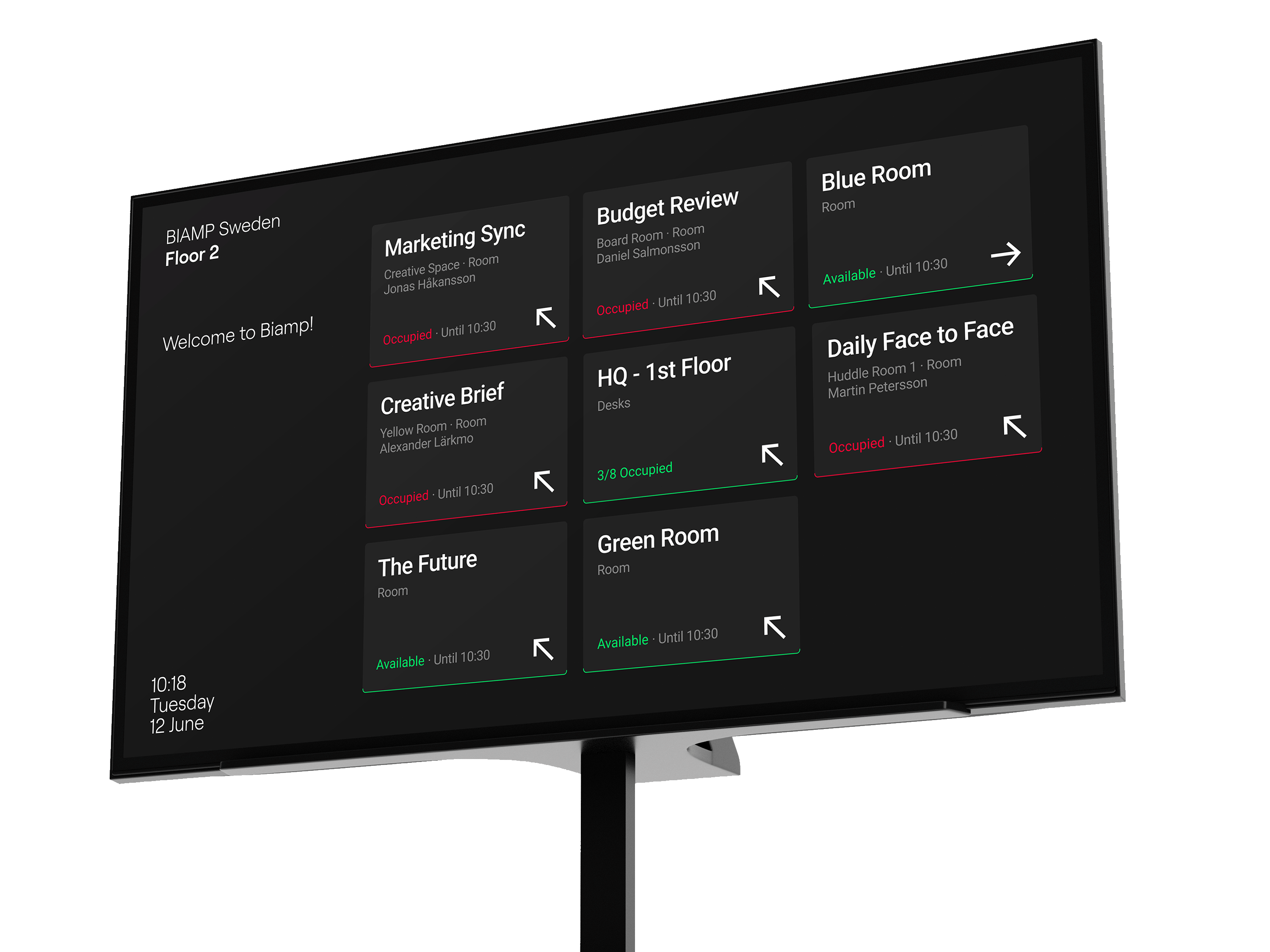 Workplace Overview Screen | Biamp Evoko
