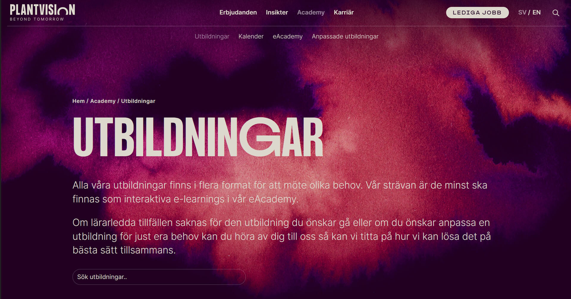 Utbildningar | Plantvision